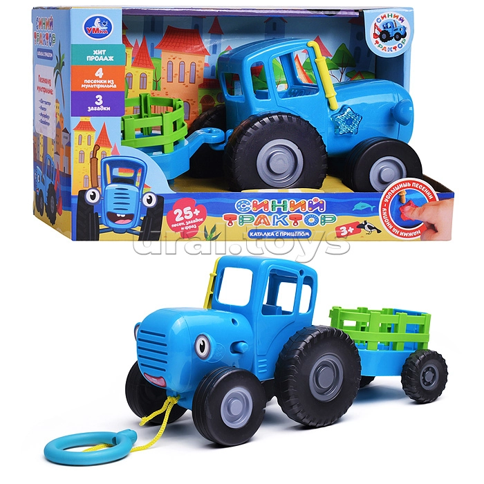 Каталка 25+ песен, стихов, звуков. пластик. свет "Синий трактор ...
